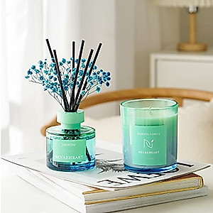 NEVAEHEART Scented Candle for Home,Sandalwood Jasmine,15.17 OZ Candle Gift Set for Women, Natural Soy Wax, Home Fragrance with Gift Box