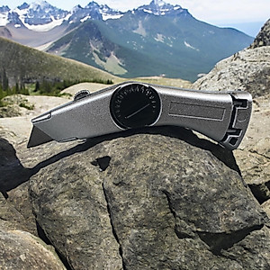 Generic Retractable Utility Knife with Holster, Roofing knives, Silver