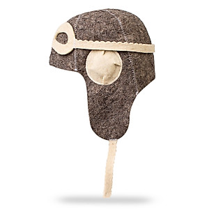 Wool Sauna Hat Embroidered Pilot Finnish Sauna Hat Russian Sauna Hat Wool Aviator - Russian Banya Sauna Hat for Men Sauna Hats Sauna Cap Gray