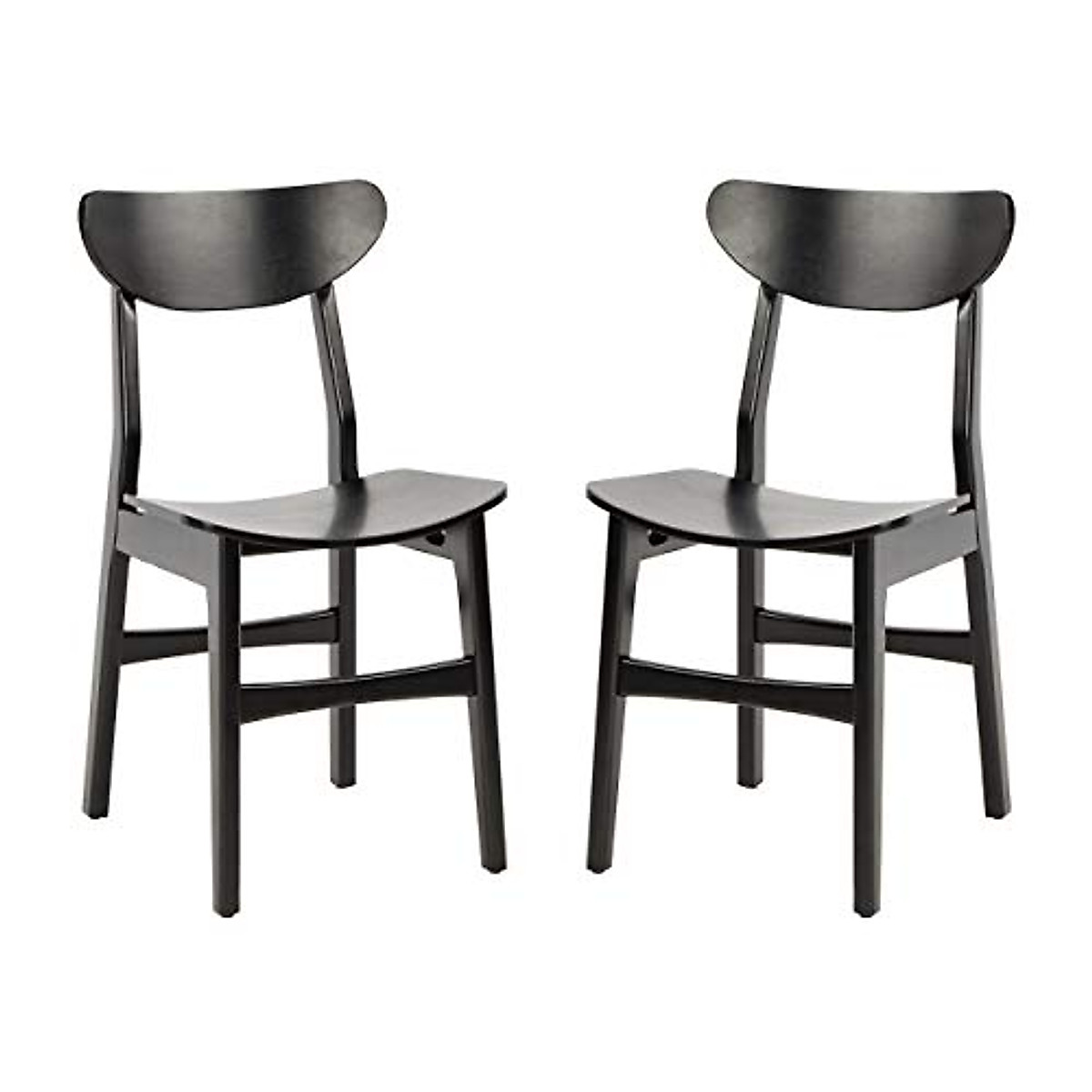 Safavieh Home Lucca Retro Black Dining Chair, Wood, Set of 2