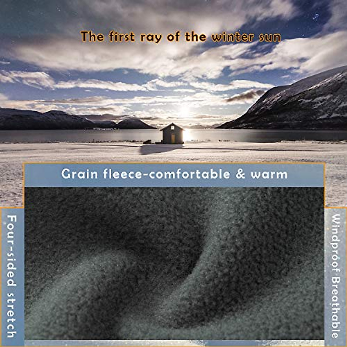 Gash Hao Men's Ski Snow Pants Waterproof Hiking Snowboard Pants Breathable Fleece Lined Zipper Bottom Leg (170Black 32W X 34L)