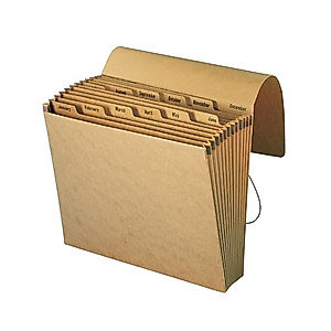 Smead Expanding File with Flap and Cord Closure, 12 Pockets, Monthly (Jan-Dec), Letter Size, Kraft (70186)