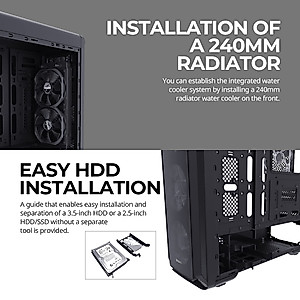 Zalman i3 Edge ATX Mid Tower Computer Case Gaming PC Case, Includes 4X 120mm White LED Fans, Acrylic Side Window, High Airflow Mesh Panel, USB 3.0,Black