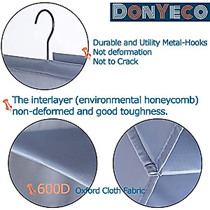 DonYeco Bundles of 3-Shelf Hanging Oxford Closet Organizers and Storage & 3-Shelf Hanging Closet Organizers and Storage with 4 Side-Pockets