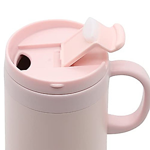 PINKAH Stainless Steel Coffee Mug with Lid and Handle, Double Wall Vacuum Insulated Cup, 16oz, Pink