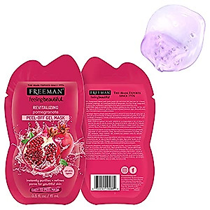 Freeman Beauty Everyday and Neon Vibes Facial Mask Variey Pack with Silicone Brush Applicators, Blue, Lavender, 17 Count