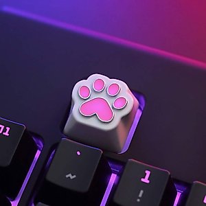 Blue Hat All Gaming Keycaps DIY Metal Keycap Stereo Embossed Personality Keycap for Cherry Switches Mechanical Keyboards (Cat paw)