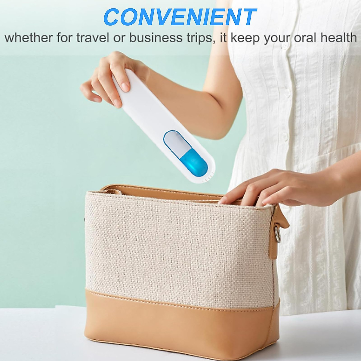 TAISHAN UV Toothbrush Case Sanitizer，Portable Rechargeable Travel Toothbrush Holder,Fits All Toothbrushes for Electric and Manual Toothbrushes,Safety Feature for Home and Travel