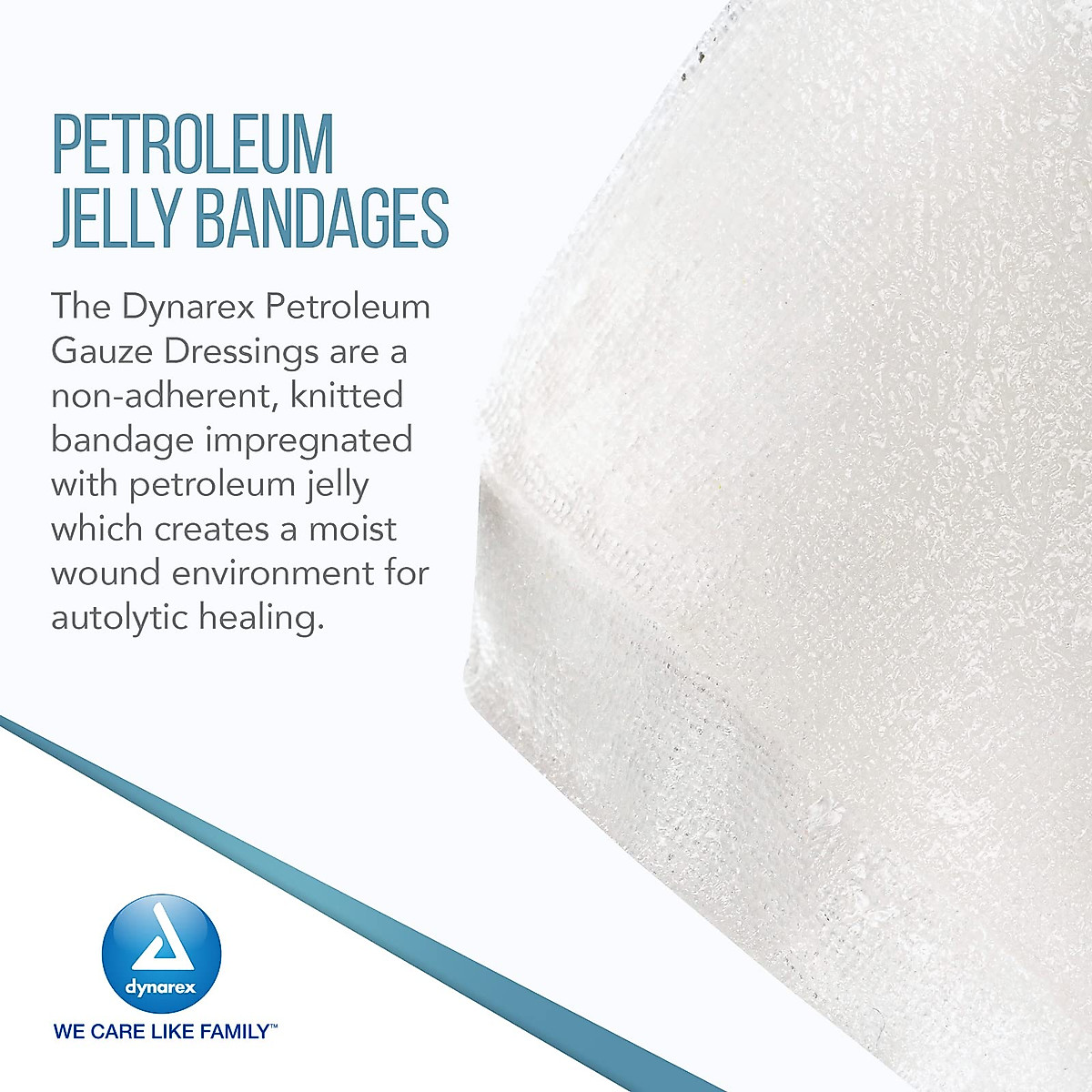 Dynarex Sterile Petroleum Non Adhering Gauze Dressing for Wounds, 12 Count