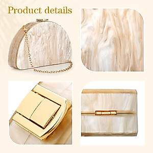Clutch Purses Women Semicircle Evening Bag Crossbody Bag for Women Elegant Handbags for Wedding Cocktail Party Prom Banquet (Apricot)
