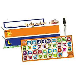 Kids Daily Routine Charts - Magnetic Refrigerator Behavior Chart for Kids to Help Your Child with Their Morning & Evening Routines by Monkey & Chops