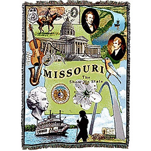 Pure Country Weavers State of Missouri Blanket - Gift Tapestry Throw Woven from Cotton - Made in The USA (72x54)
