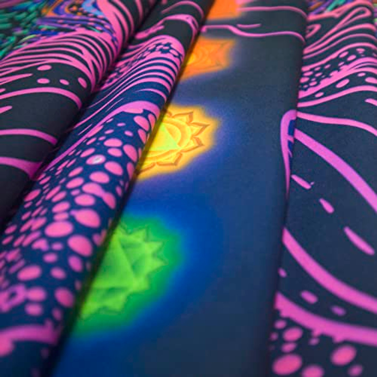 VEEMONIK Blacklight Chakras Tapestry, Spiritual Tapestry Yoga Meditation Hippie Tapestries Wall Hanging, Buddha UV Reactive Tapestry for Bedroom Aesthetic - 51x59 inches