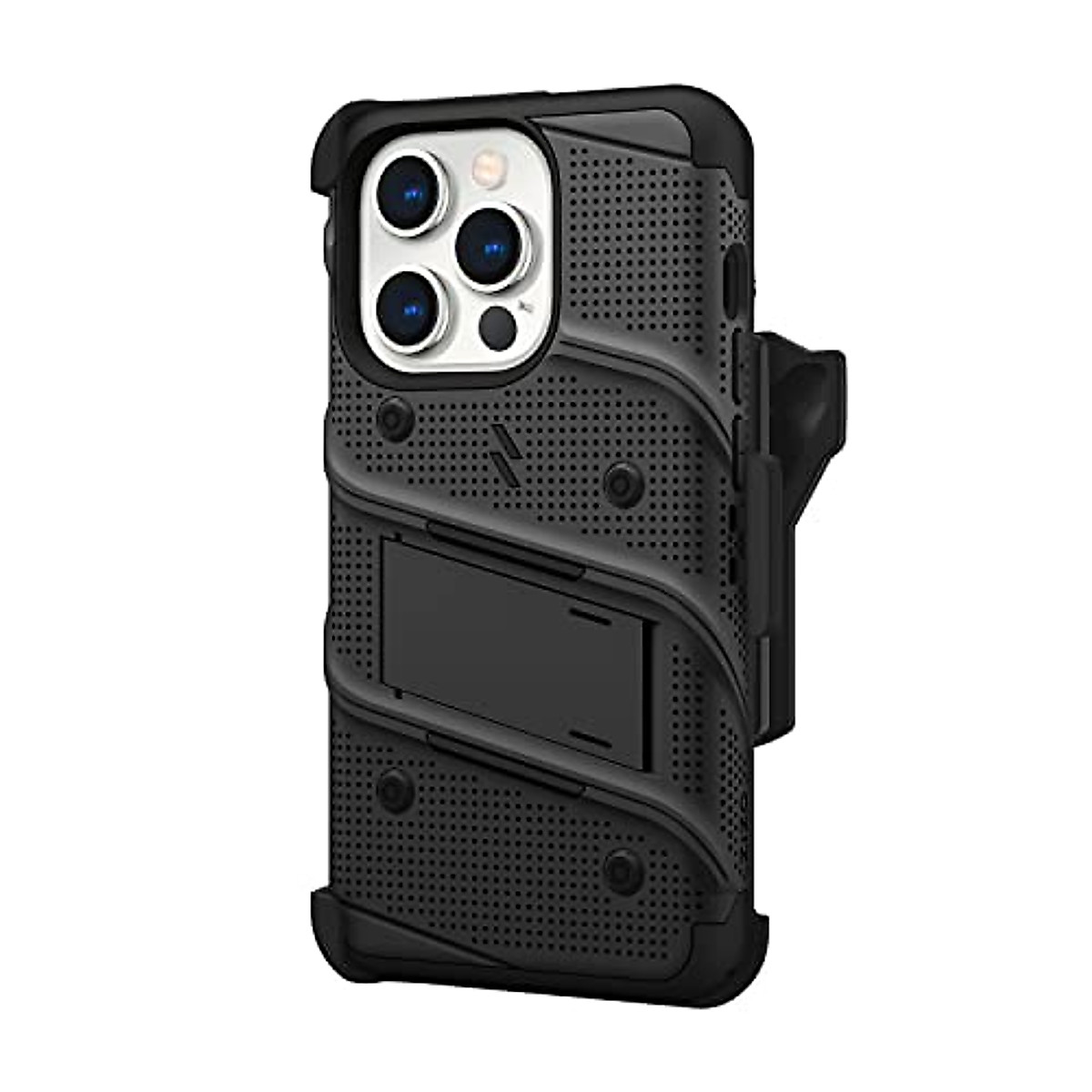 ZIZO Bolt Bundle for iPhone 14 Pro (6.1) Case with Screen Protector Kickstand Holster Lanyard - Black