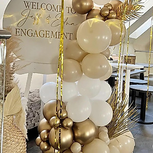 Sand White Gold Balloon Arch Garland Kit 168Pack Beige White Gold Balloons for Wedding Bridal Baby Shower Birthday Decorations Neutral Party Supplies
