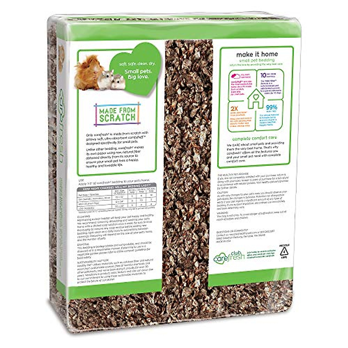 Carefresh 99% Dust-Free Natural Paper Small Pet Bedding with Odor Control, 60 L