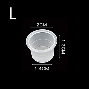 UPTATSUPPLY Tattoo Ink Cups 300Pcs Mixed Size Permanent Makeup Pigment Clear Holder Container Cap Tattoo Accessory