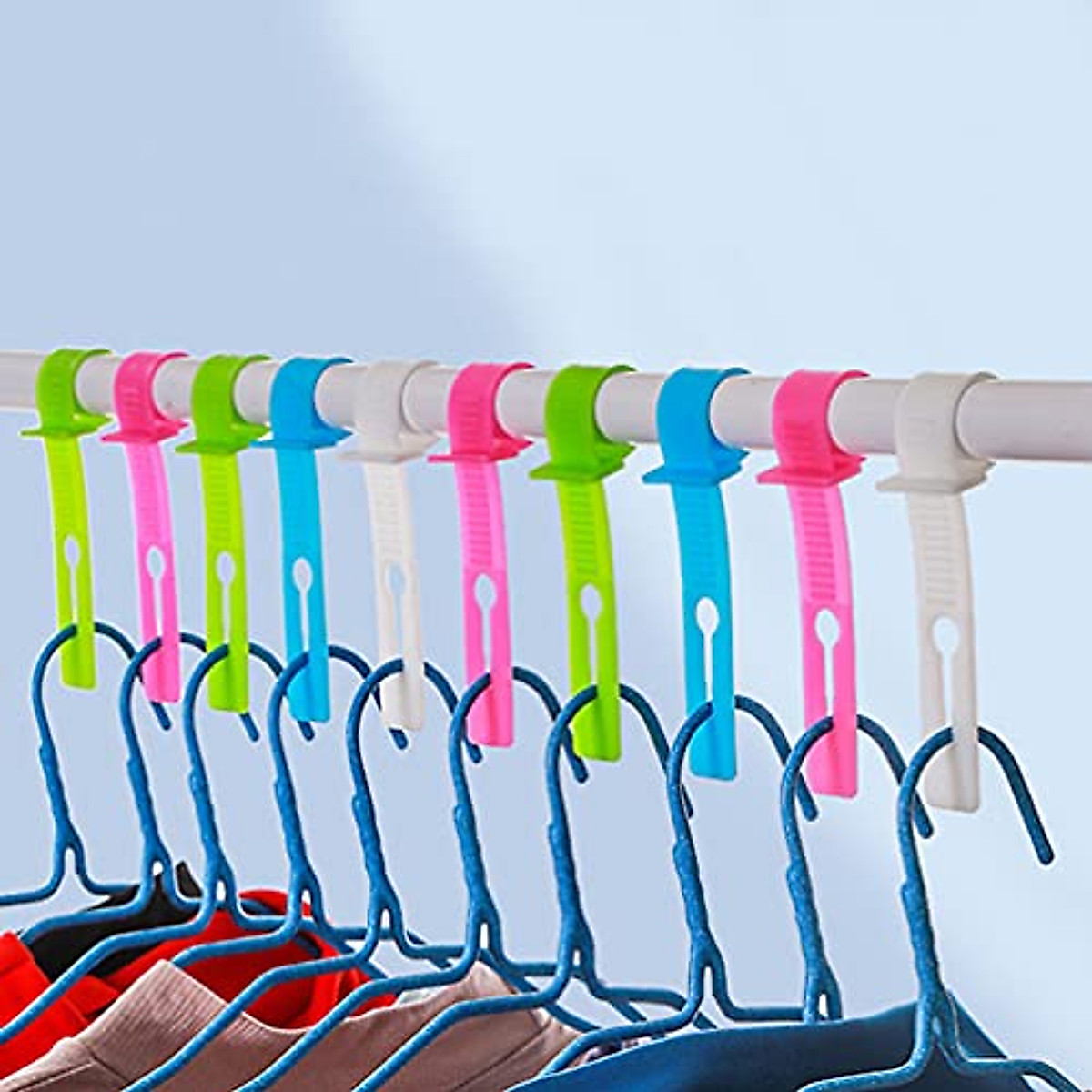 Cabilock 40Pcs Windproof Scratch Hanger Hook Clothes Drying Rack Fixed Buckle Rope Hanging Clothesline Windproof Hanger for Indoor Outdoor