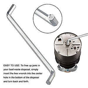 EZYPAK Garbage Disposal Allen Wrench Tool Compatible with InSinkErator WRN-00 Food Waste Disposal Jam-Buster Wrench, for Unclog Kitchen Sink