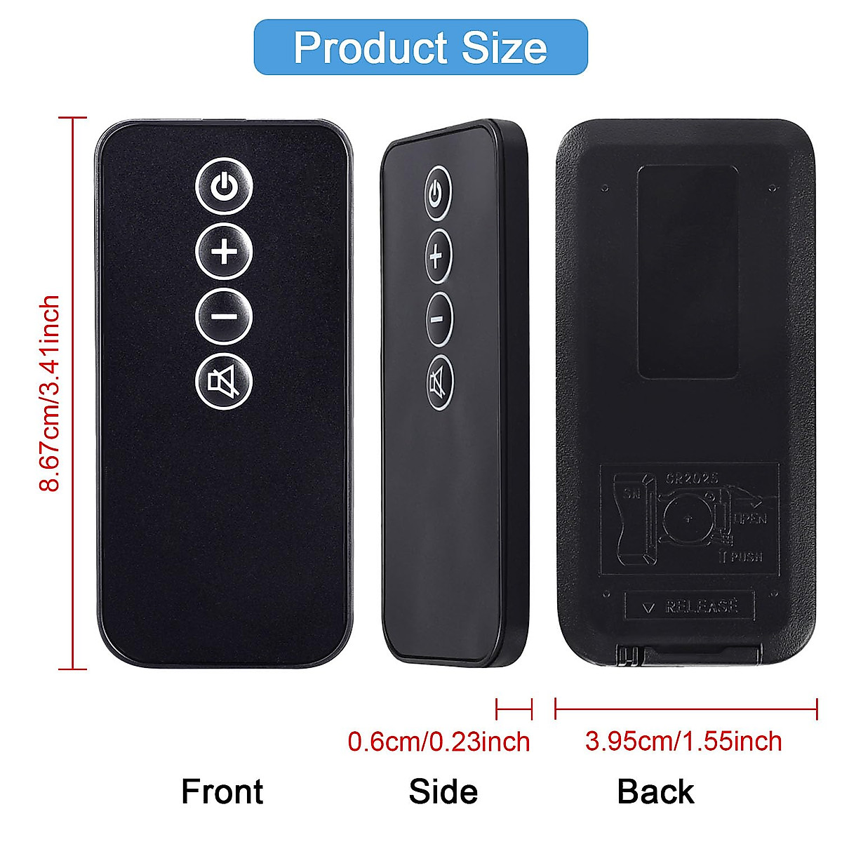 New Replacement Sound Bar Remote Control Compatible with Bose Solo Cinemate Series II IIGS 1SR CineMate 10 & Cinemate 15 Solo 5 10 15 TV Sound Bar Controller (with CR2025 Battery)
