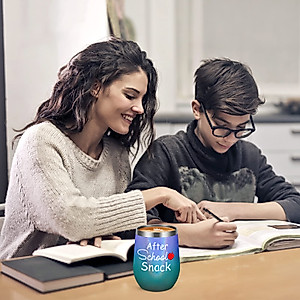 CozyHome Teacher Appreciation Gifts, After School Snack Stainless Steel Insulated Wine Tumbler, Teacher Gifts for Women, Retirement Gift Teacher Christmas Gifts for Teacher from Student, 12oz Gradient