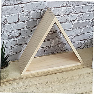 Cabilock 3pcs Room for Home Simple Pinewood Living Hollowed Shape Wall Daily Triangle Rack Bedroom Storage Hand-Made Dispaly Wooden Tool Shelf Use Decoration Hanging Display