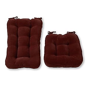 Greendale Home Fashions Jumbo Rocking Chair Cushion Set Hyatt Fabric, Burgundy