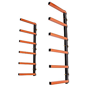 ECOTRIC 6 Levels Shelf Lumber Rack Lumber Storage Rack Lumber Organizer Wood Organizer Steel Wall Mounted Max 600 Lb (1 Pack)
