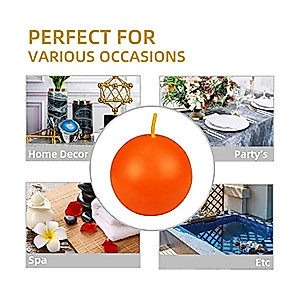 Zest Candle 6-Piece Ball Candles, 3-Inch, Orange