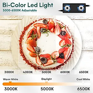 Daguerre 24"x24" Foldable Photo Studio Light Box, Bi-Color Dimmable Shooting Tent with 240 LED Lights, 3000-5500K - Includes 6 Color Backdrops for Professional Photography