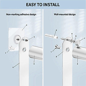 BIGLUFU Stretchable 17-31 Inches Double Bath Towel Bar Bathroom Towel Rack Hooks Kitchen Hand Towel Holder Dish Cloths Hanger SUS304 Stainless Steel Wall Mounted No Drill Space Saving 2-Bar Silver