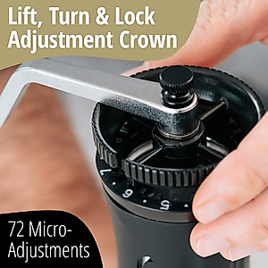 The Royal Coffee Grinder, by Flair Espresso: An all-manual hand burr grinder with hardened steel conical burrs for any coffee brewing method