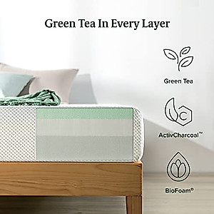 Zinus 8 Inch Green Tea Aspire Memory Foam Mattress, Full & Joseph Metal Platforma Bed Frame/Mattress Foundation/Wood Slat Support/No Box Spring Needed/Sturdy Steel Structure, Full