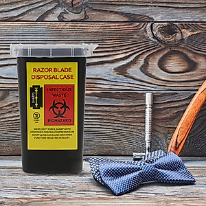 Lurrose Waste Blades Cases 2Pcs Blade Disposal Case Blade Dispenser Case Safe Razor Storage Bank Razor Holder Organizer Waste Blade Container for Used Safety Blades Razors Barbershop Supplies