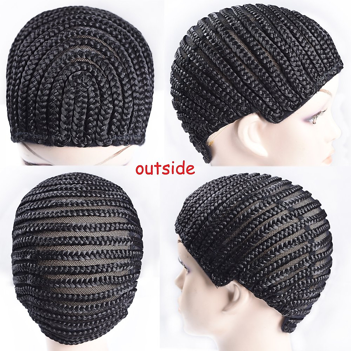 Refined Braided Wig Caps Crotchet Cornrows Cap For Easier Sew In Caps for Making Wig Glueless Hair Net Liner Crochet Wig Caps(Cornrows Caps 1pcs)