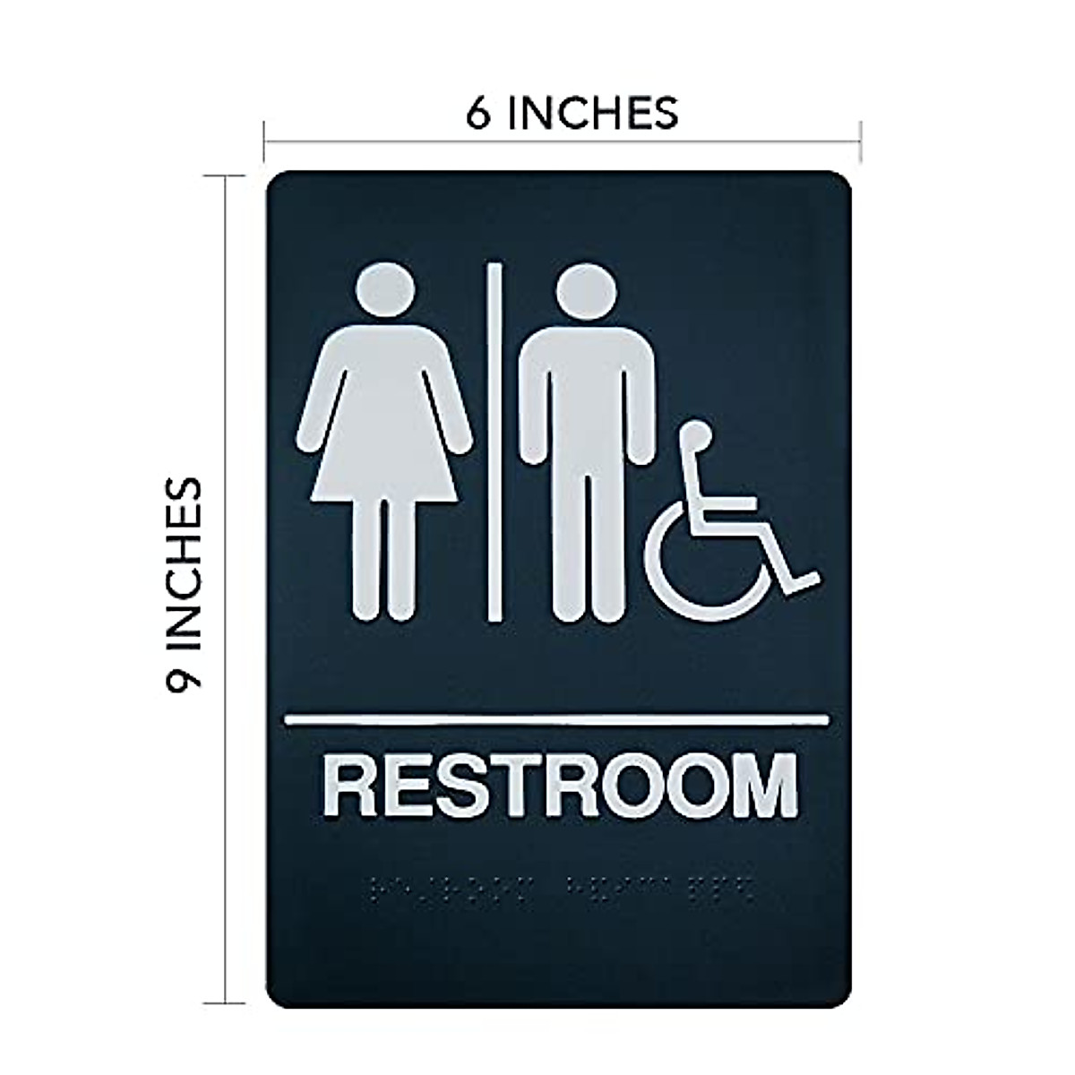 CORKO MANUFACTURING Signs Unisex Braille Restroom Sign - Bathroom Sign with Double Sided 3M Tape