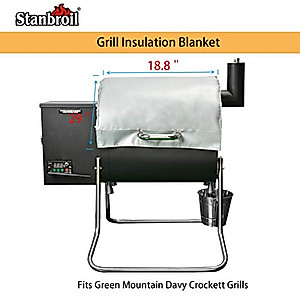 Stanbroil Grill Insulation Blanket for Green Mountain Davy Crockett Grills, Increases Burn Efficiency by 50 Percent