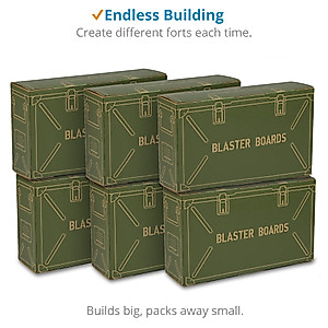 Blaster Boards - 6 Pack | Kids Fort Building Kit for Nerf Wars & Creative Play | 276 Piece Set