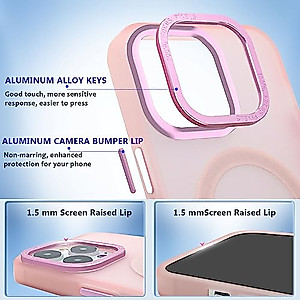 TODXARZC Magnetic Case for iPhone 14 Pro Max Case with MagSafe [Military Drop Protection] Shockproof Slim Translucent Matte Back Phone Case Cover for iPhone 14 Pro Max for Women Men 6.7'' Pink