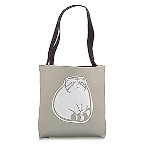 Pallas's cat paws on tail.Stylized art of a cute chonker Tote Bag