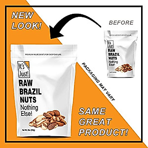 It's Just - Raw Brazil Nuts, 2lb (32oz), Unsalted, Non-GMO, Keto Friendly, Vegan, No PPO, Large, Premium, Freshly Packaged in USA (32 Ounces)