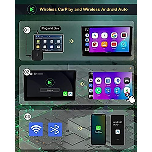 CarlinKit Ai Box CarPlay,Android System+Wireless CarPlay Adapter,Android Auto Wireless 8 Cord,4+64G,4G Cellular,Wireless Android Auto,Built-in Navigation,fit for car from 2017 to Now