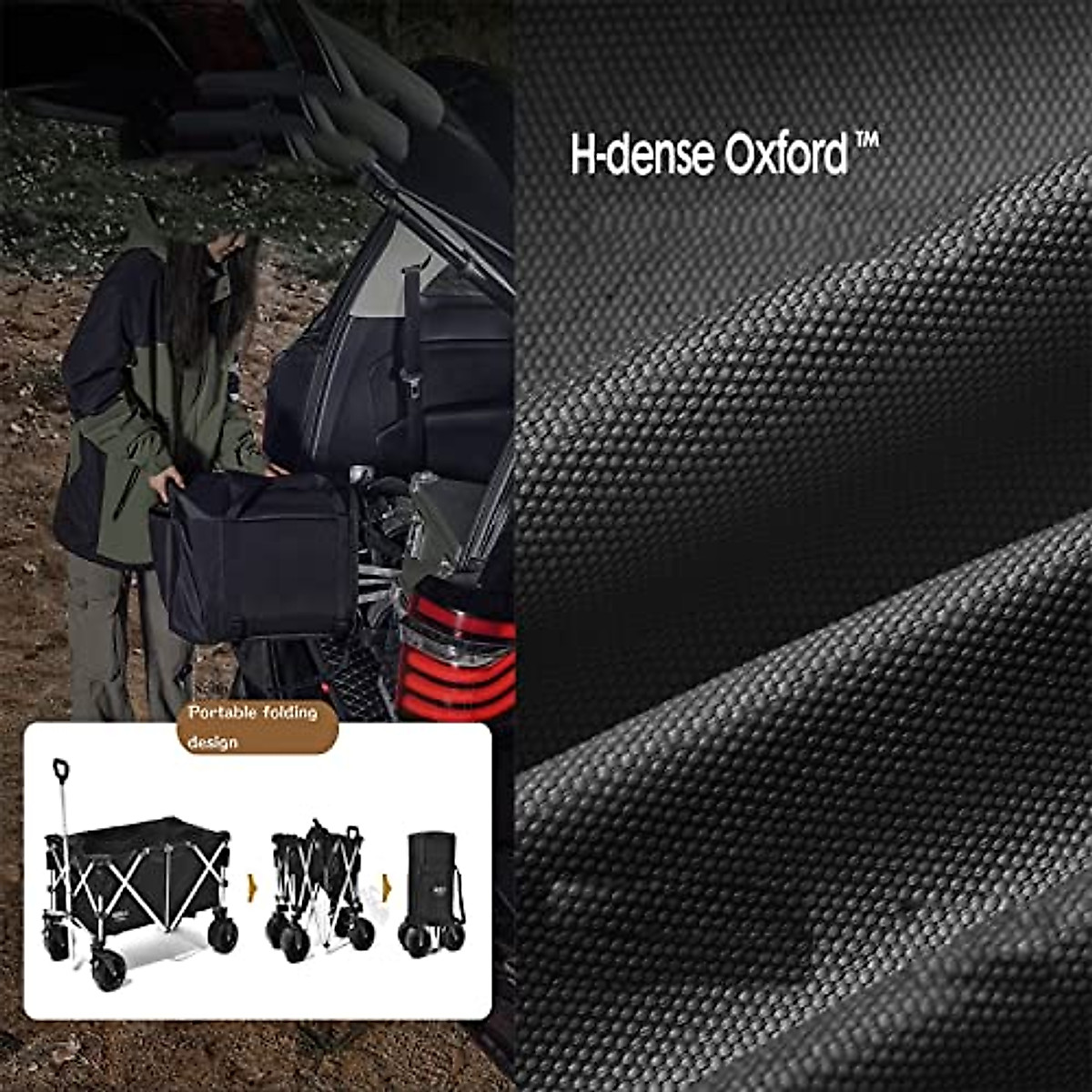 Suuim 220L Wagons Carts Heavy Duty Foldable, Wagon Stroller,Collapsible Utility Wagon Heavy Duty Folding,Ideal for Outdoor (Color : A) (B)