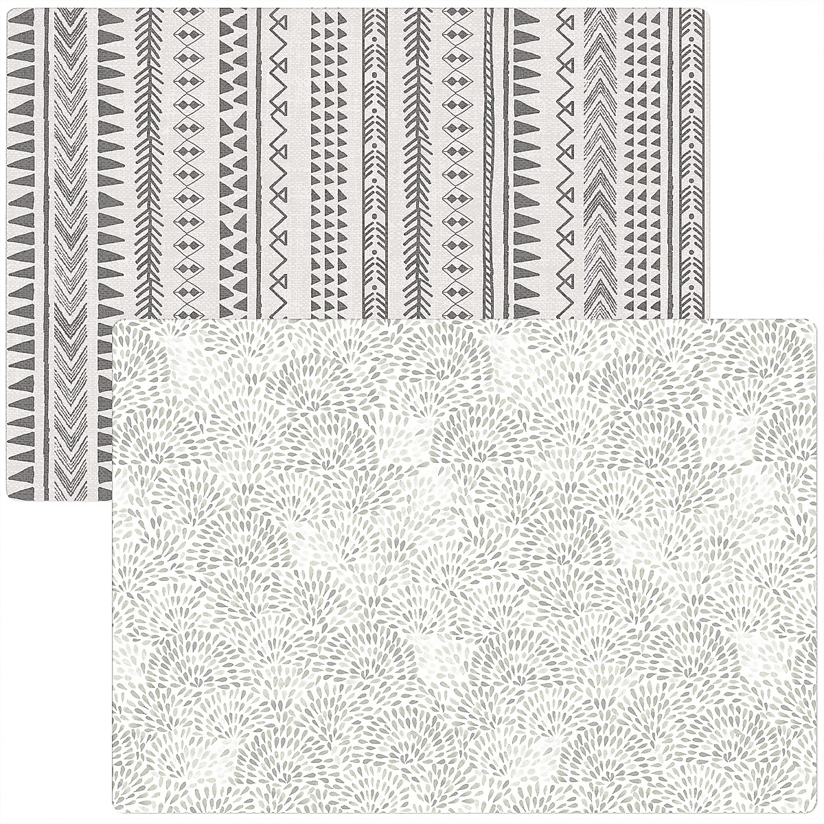 Baby Play Mat for Infants | One-Piece Reversible Foam Floor Mat | Large | Eco-Friendly | Extra Soft | Thick | Non-Toxic | Toddlers | Kids (Sage Petal/Natural Mixed Marks, Large)