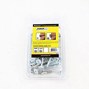 FastCap PowerHead Wood Screws with Flat Head - Self-Tapping Point - 3" Length, #2 Square Drive, Zinc Finish, 50-Pack - 99962