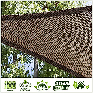 ColourTree 20' x 20' x 20' Brown Triangle TAPT20 Sun Shade Sail Canopy Mesh Fabric UV Block - Commercial Heavy Duty - 190 GSM - 3 Years Warranty (We Make Custom Size)