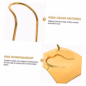 DOITOOL Integrated Spoon Rest Upright Spoon Rest Sturdy Spoon Holder Black Flatware Spoon Holder for Stovetop Ladle Delicate Spoon Holder Colander Stainless Steel Household