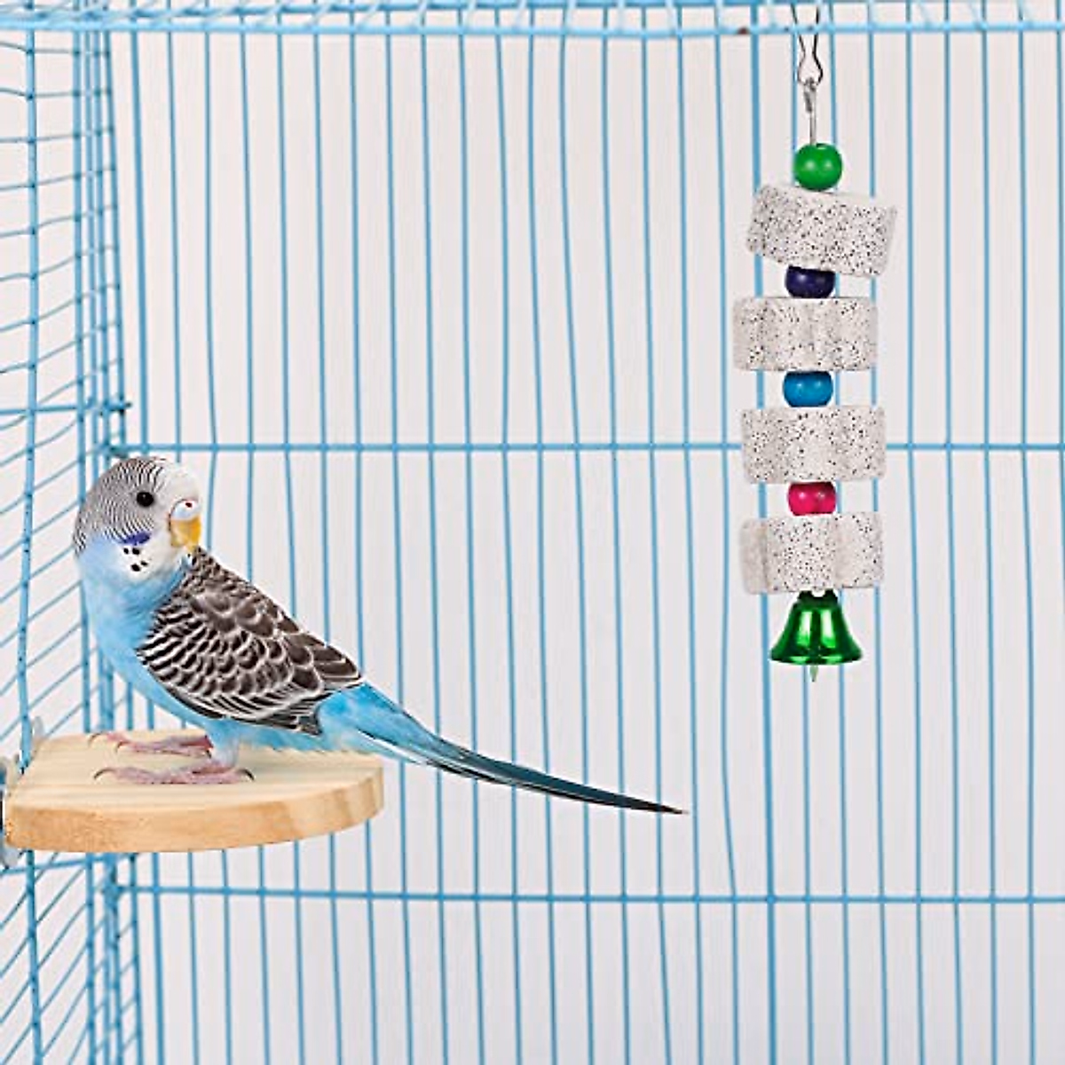 Coconut Bird Nest Coco Bird Hide Shell with Ladder,Parrot Hanging House Cage with Bird Perch Cage Accessories Exercise Toy Habitats for Parrot Parakeet Finch Lovebird and Small Animals (H01)