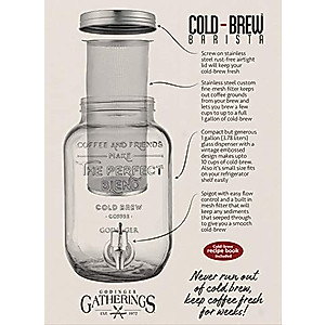 Godinger Cold Brew Coffee Maker, Iced Coffee Dispenser - 1 Gallon (3.78L)