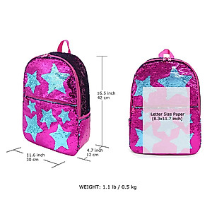 Le Vasty Kids Sequin Backpack for Little Girls Cute Elementary School Book Bag Bookbag Glitter Sparkly Child Travel Back Pack One_Size Hot Pink